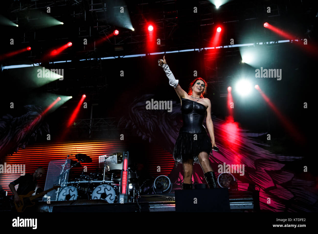 The Dutch metal and rock band Within Temptation performs a live concert ...