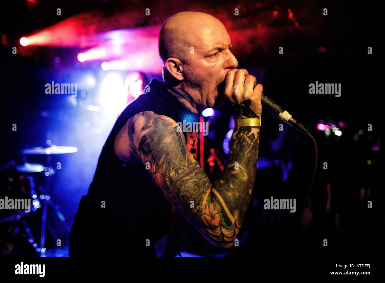The Swedish hardcore punk band Wolfbrigade performs a live concert at ...