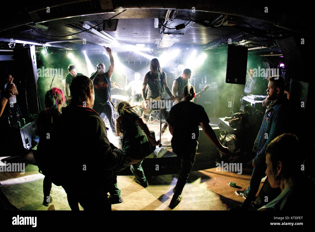 The Swedish hardcore punk band Wolfbrigade performs a live concert at ...