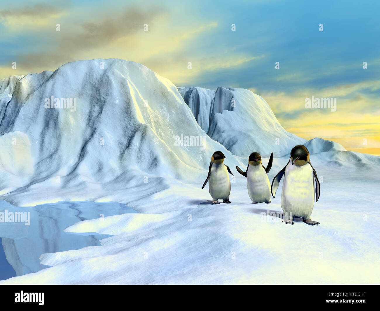 Arctic Landscape With Penguins