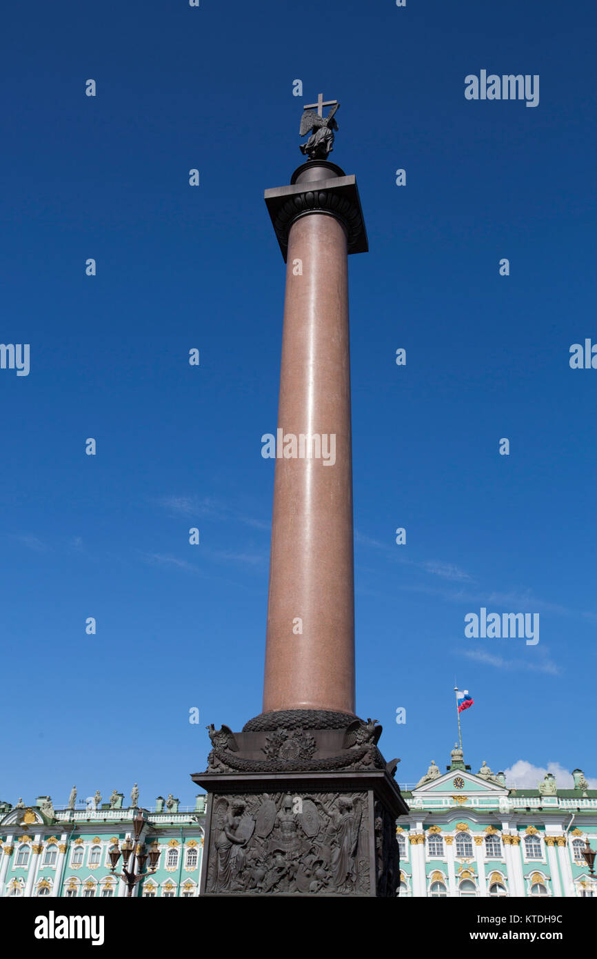 Alexander Column on Palace Square, State Hermitage Museum (background ...