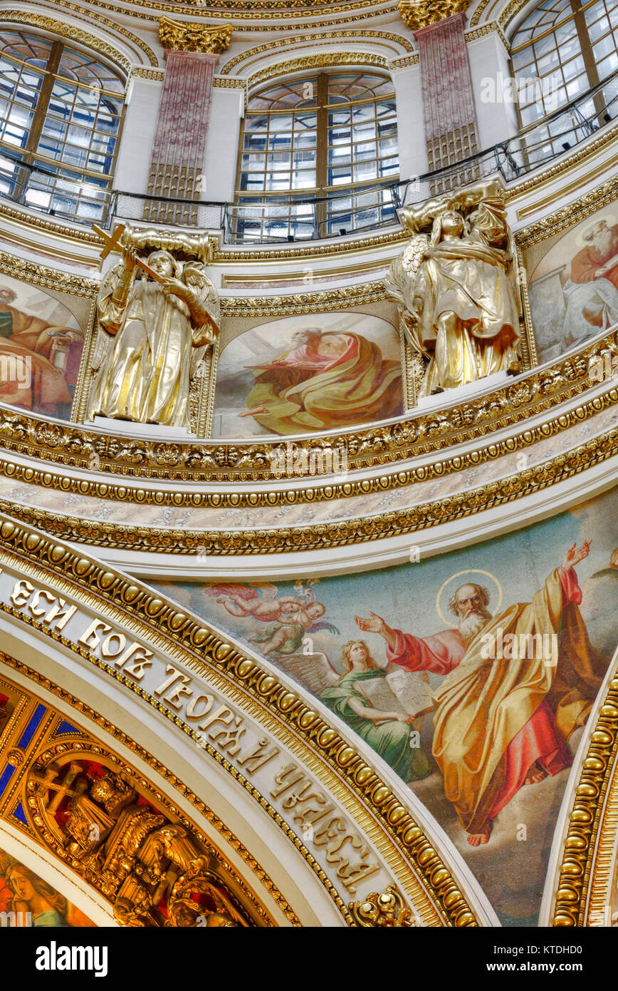 Interior Belfry with Fresco, St Isaac's Cathedral, UNESCO World ...