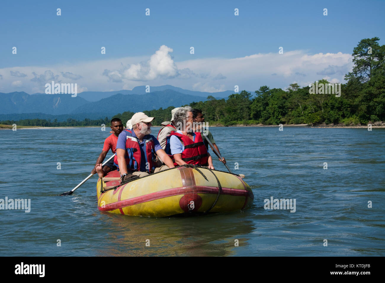 ASIA, India, Assam, Sonitpur District, Jia Bhoreli River, eco-tourists ...