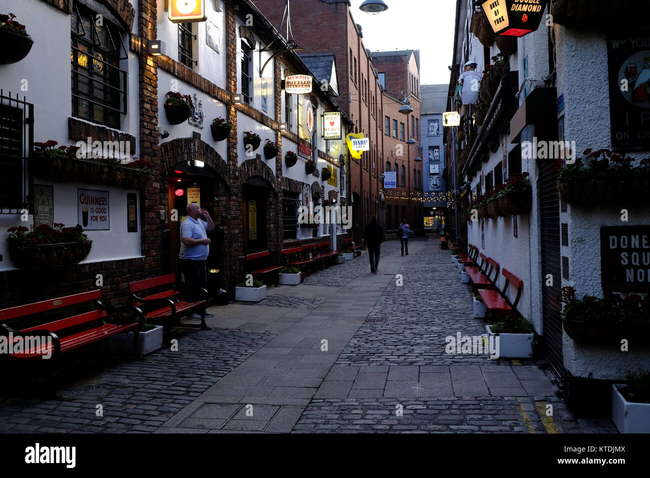 Famous alley and the Duke of York pub in Belfast at the capital of ...