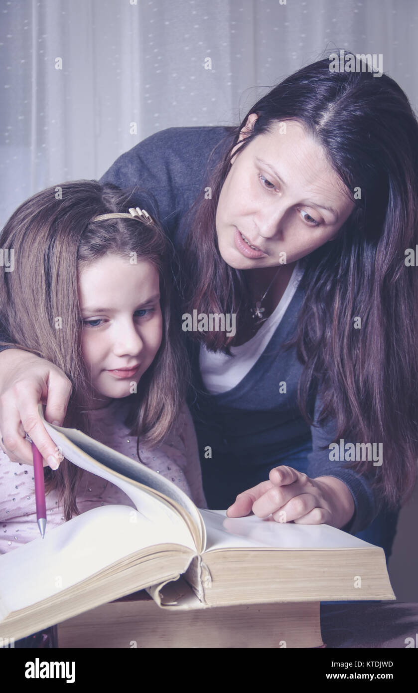 Helping With Homework Stock Photo - Alamy