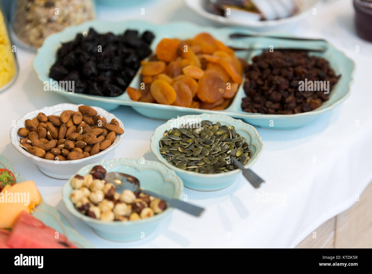 Hotel breakfast buffet closeup Stock Photo - Alamy