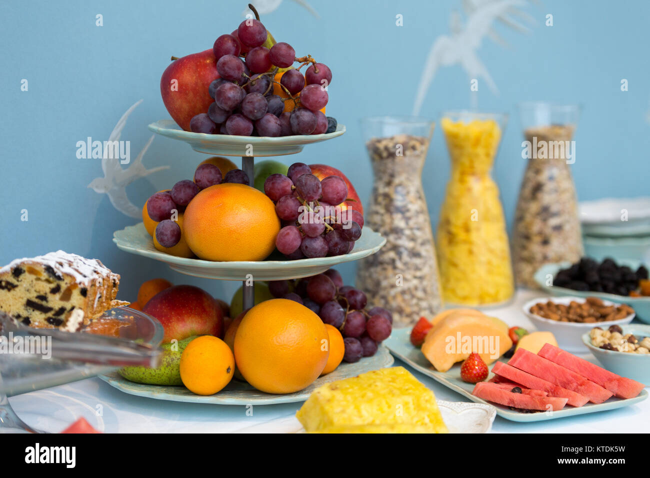 Hotel breakfast buffet closeup Stock Photo - Alamy
