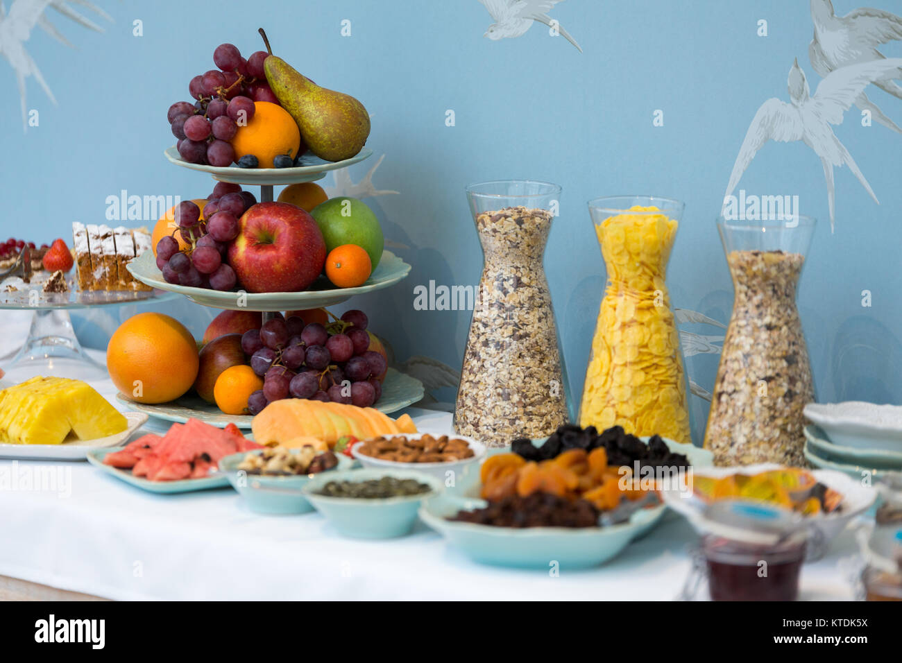 Hotel breakfast buffet closeup Stock Photo - Alamy