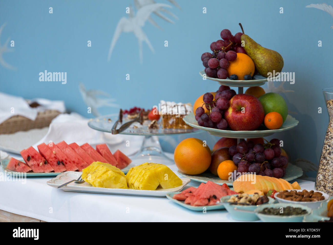 Hotel breakfast buffet closeup Stock Photo - Alamy