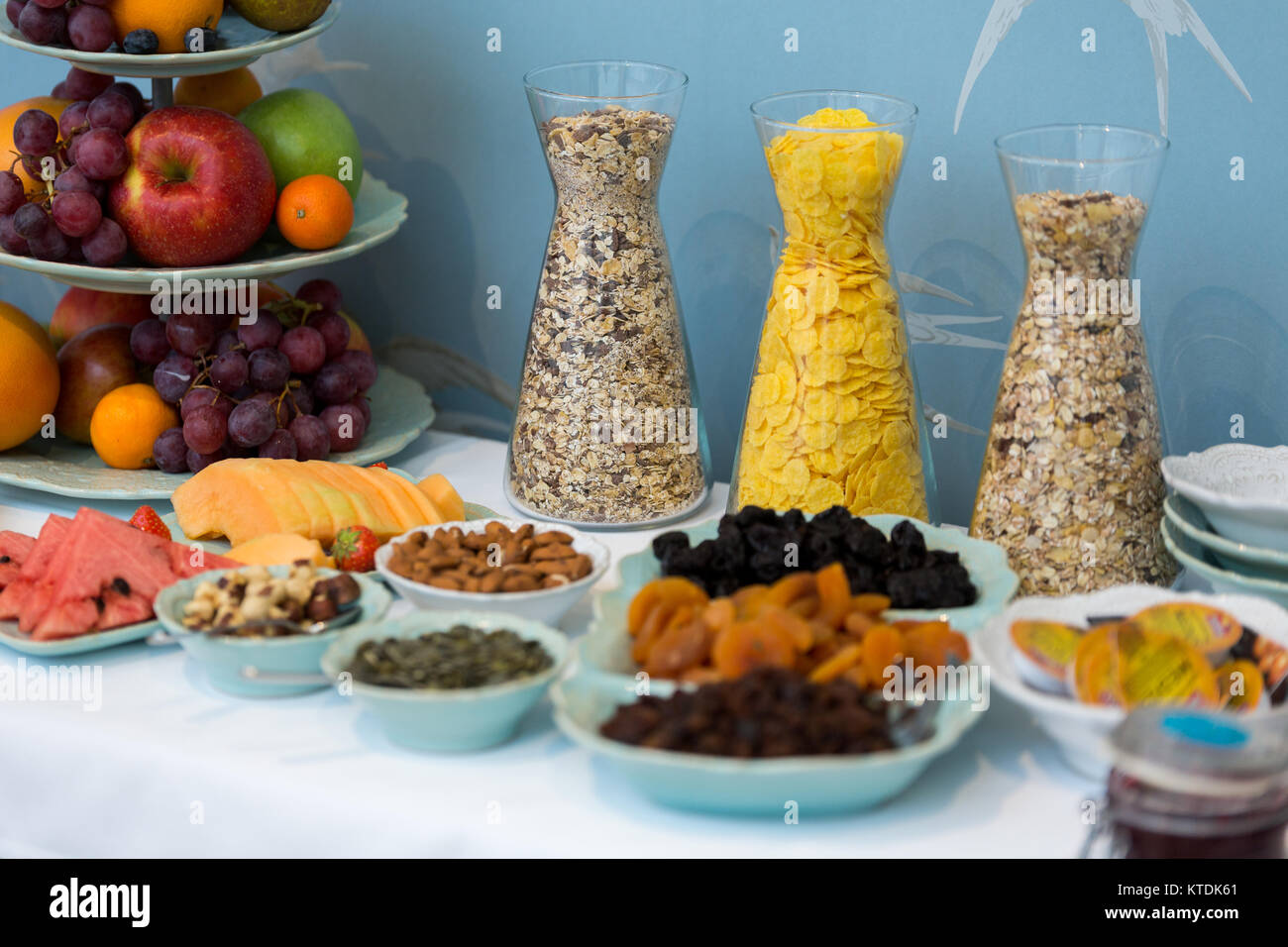 Hotel breakfast buffet closeup Stock Photo - Alamy