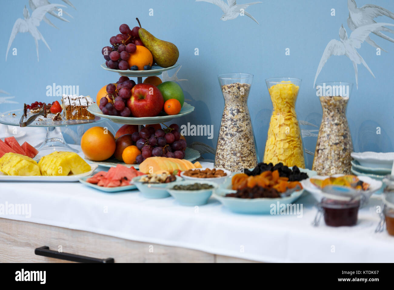 Hotel breakfast buffet closeup Stock Photo - Alamy