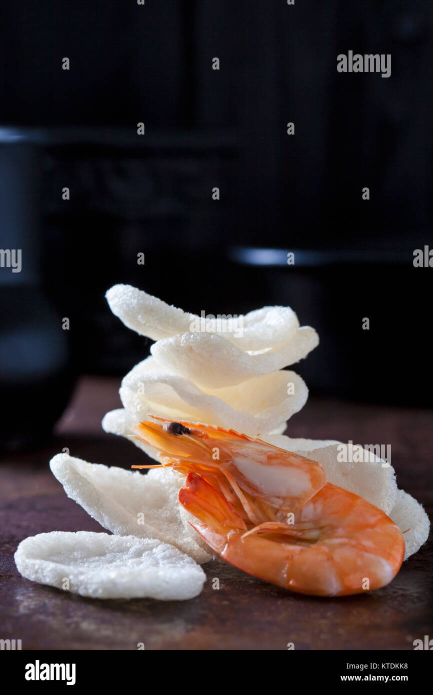Stack of prawn crackers and shrimp Stock Photo - Alamy