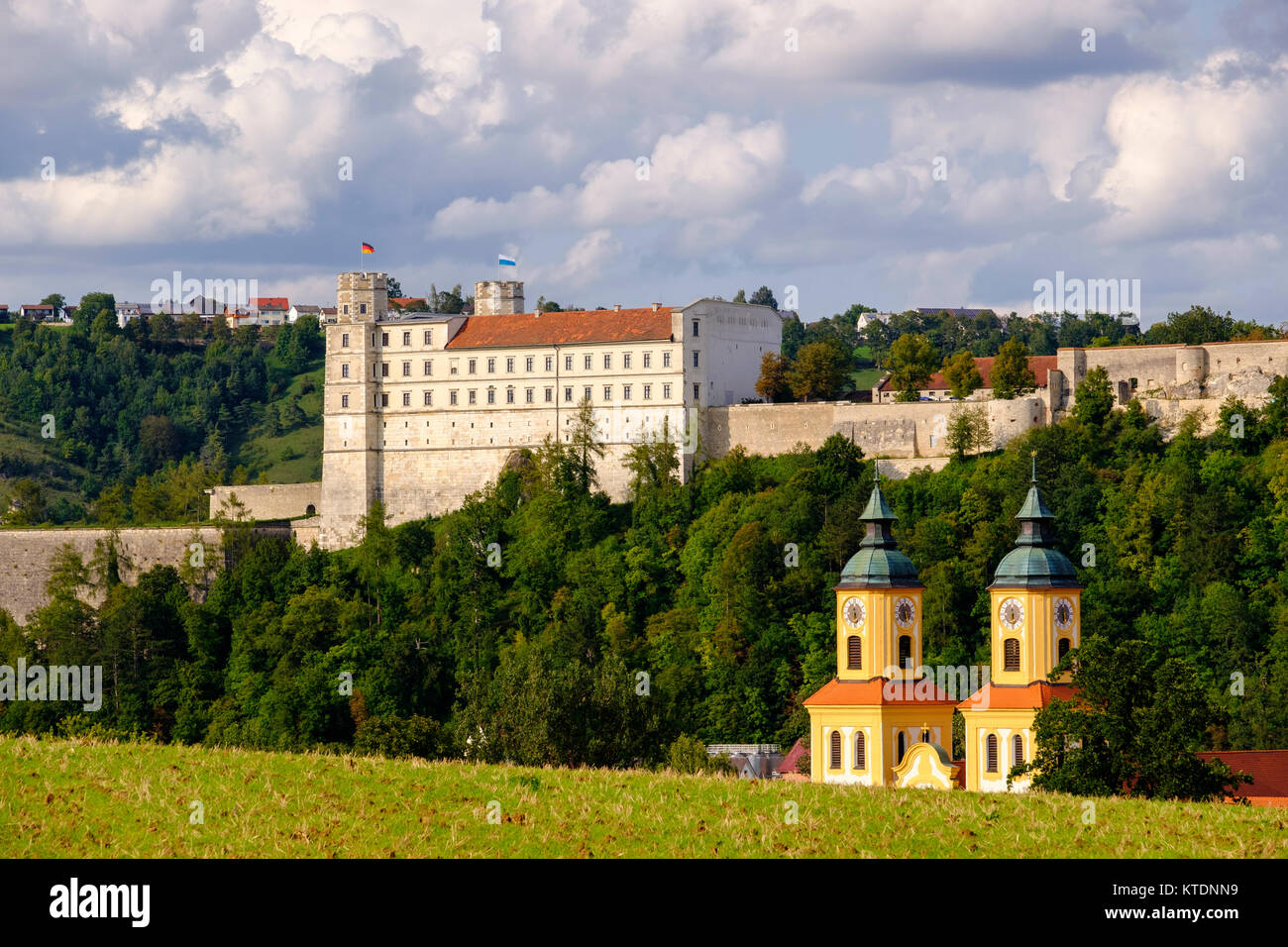 Castle saint willibald and formere abbey church rebdorf hi-res stock ...