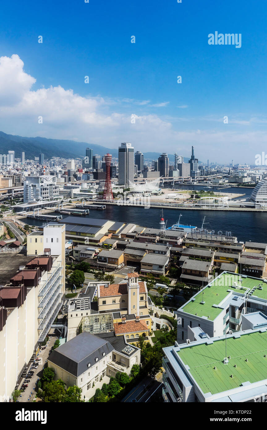 Japan, Kobe, Seaport with Kobe Port Tower Stock Photo - Alamy