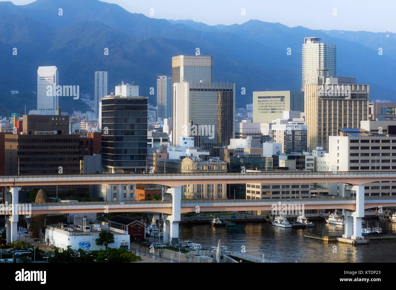 Japan, Kobe, High-rise buildings at seaport Stock Photo - Alamy