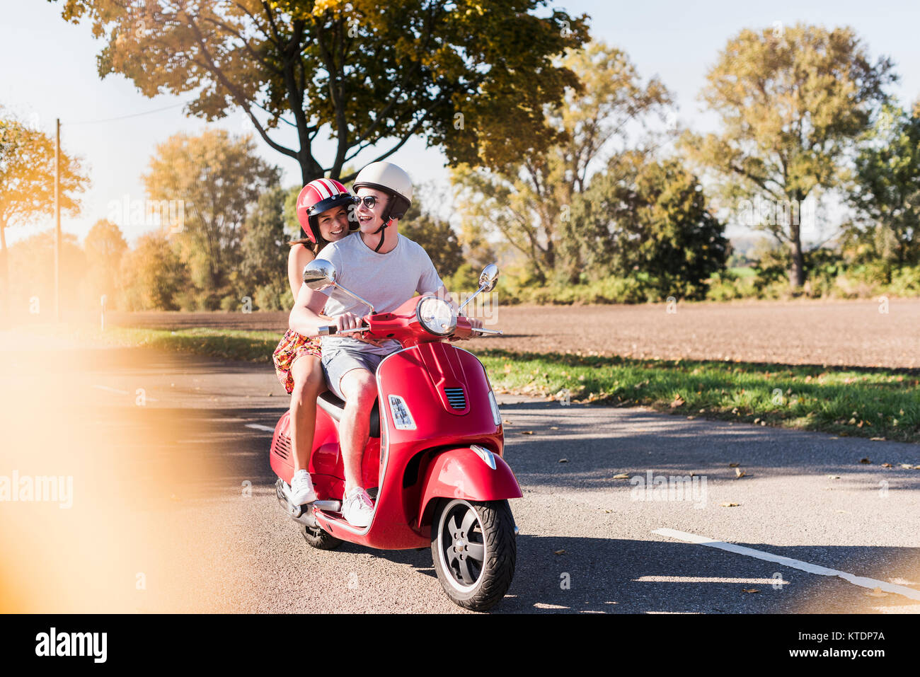 Couple scooter country hi-res stock photography and images - Alamy