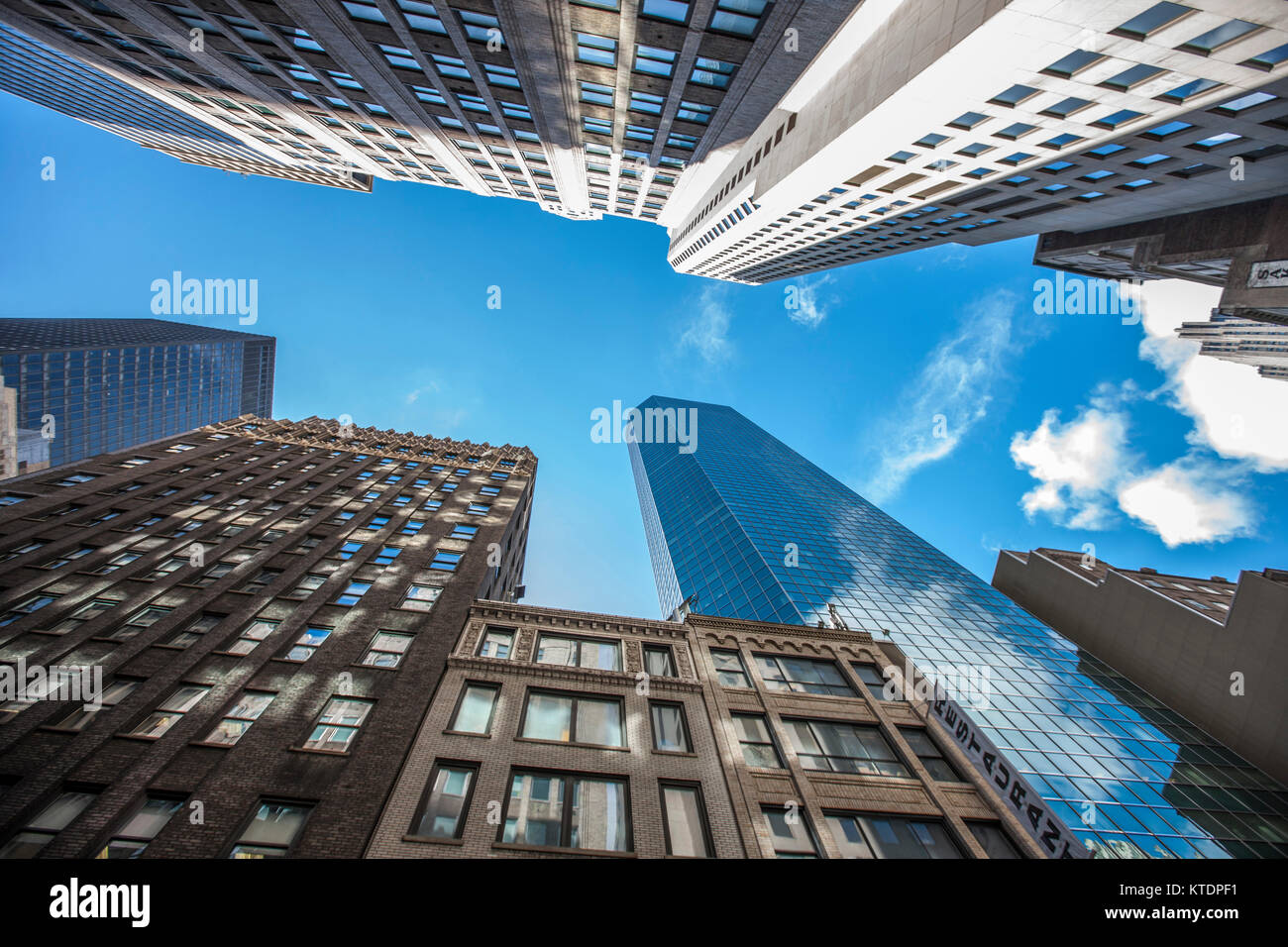 USA, New York City, skyscrapers seen from below Stock Photo - Alamy