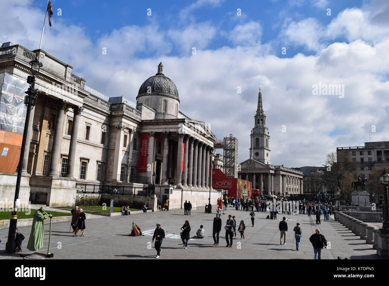 LONDON, UK - October 17th, 2017:People visit the National Gallery ...