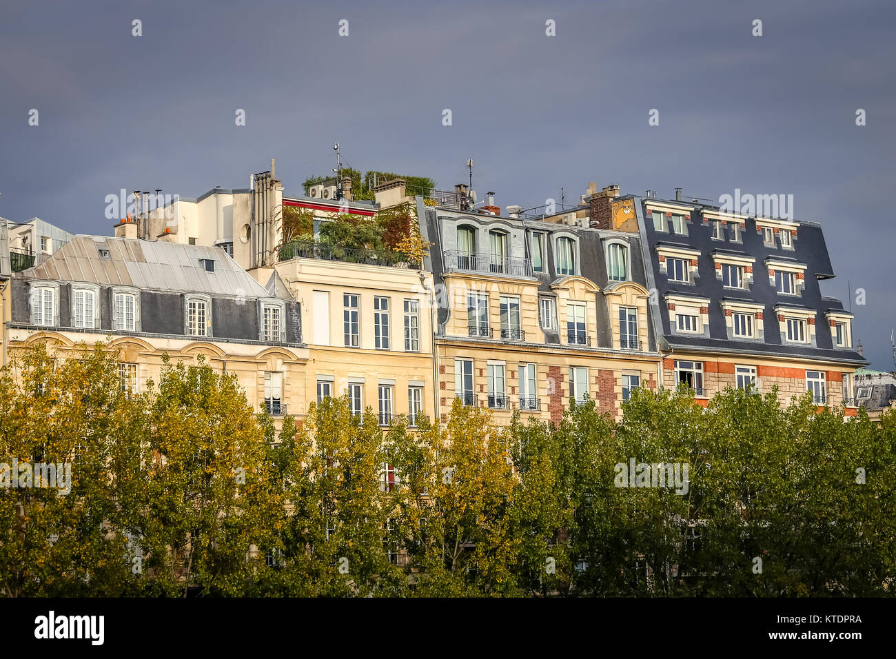 Buildings with Mansard Roof in Paris City, France Stock Photo - Alamy