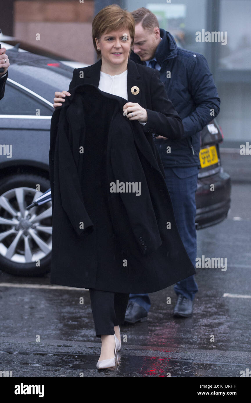 Scottish First Minister Nicola Sturgeon meets staff at Burntisland ...