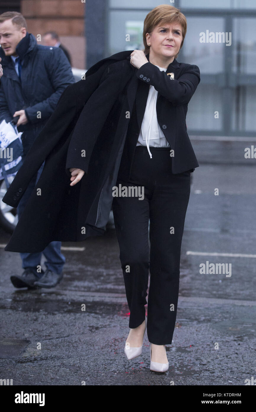 Scottish First Minister Nicola Sturgeon meets staff at Burntisland ...