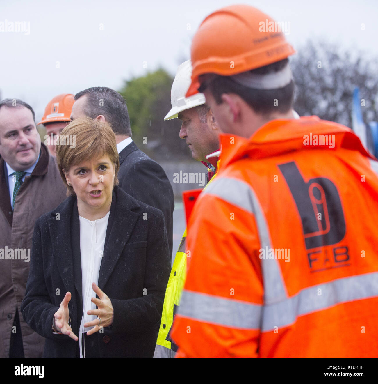 Scottish First Minister Nicola Sturgeon meets staff at Burntisland ...