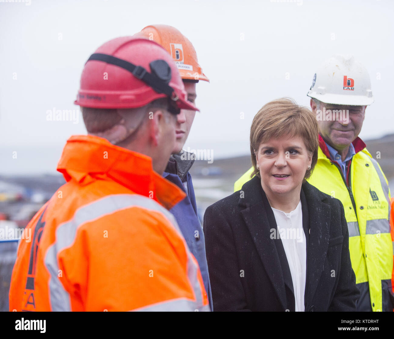 Scottish First Minister Nicola Sturgeon meets staff at Burntisland ...