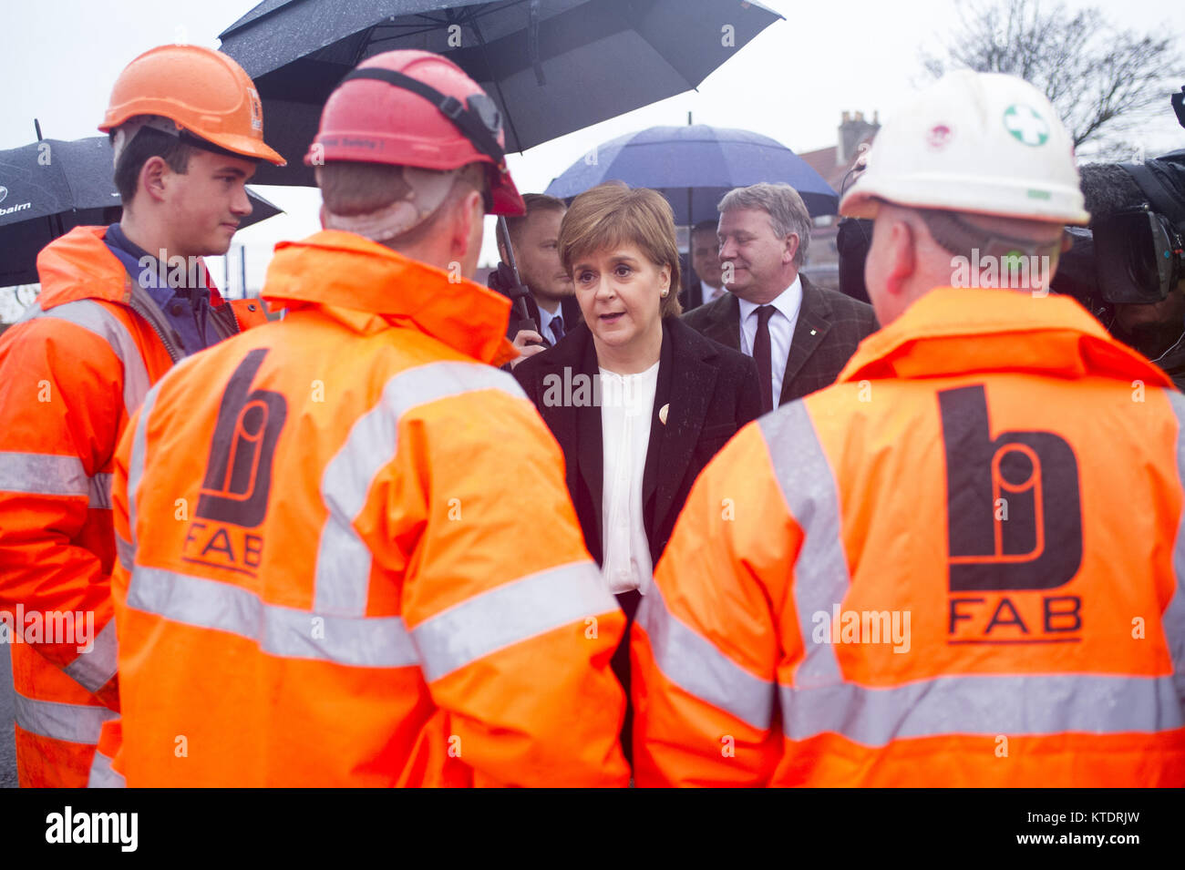 Scottish First Minister Nicola Sturgeon meets staff at Burntisland ...