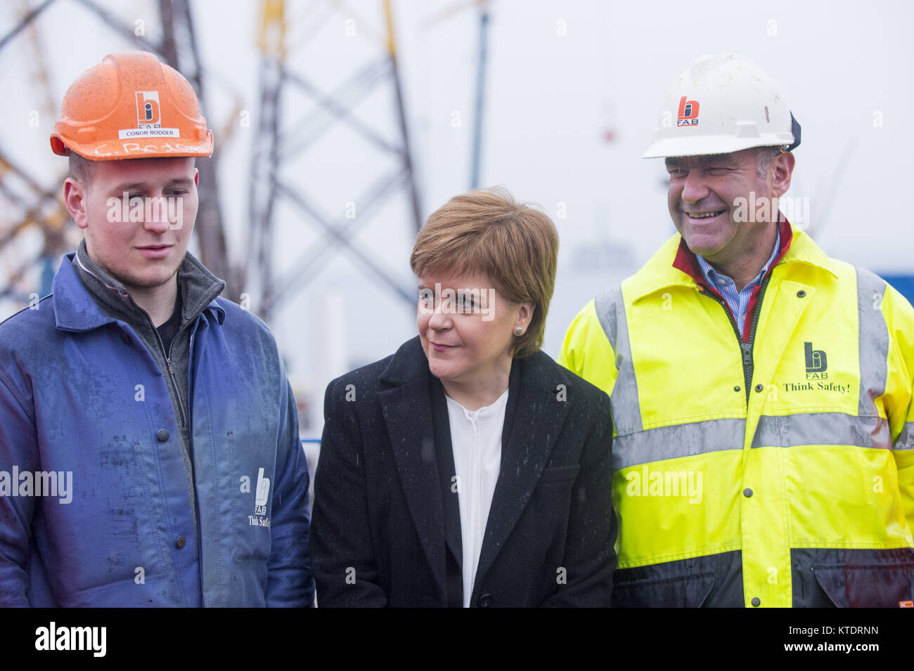 Scottish First Minister Nicola Sturgeon meets staff at Burntisland ...