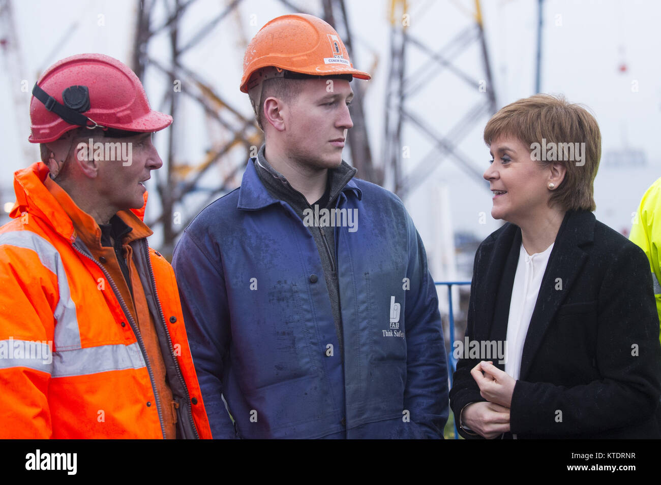 Scottish First Minister Nicola Sturgeon meets staff at Burntisland ...