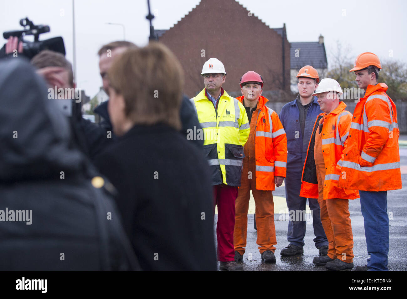 Scottish First Minister Nicola Sturgeon meets staff at Burntisland ...