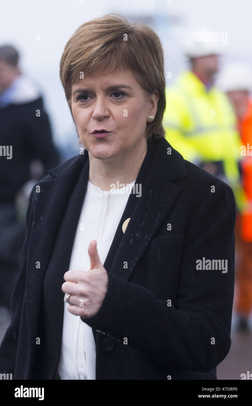 Scottish First Minister Nicola Sturgeon meets staff at Burntisland ...