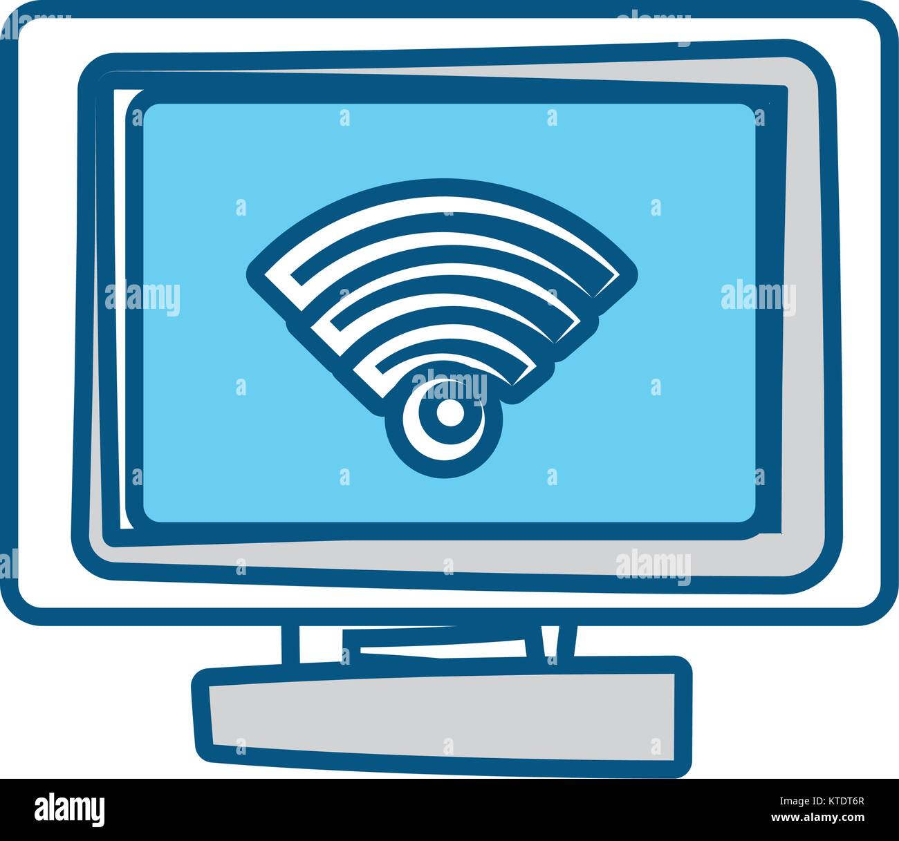 Wifi symbol on pc scree Stock Vector Image & Art - Alamy