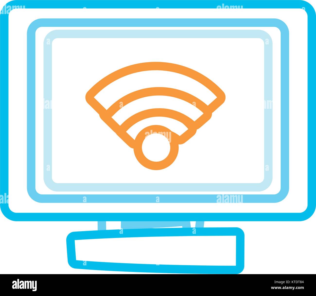 Wifi symbol on pc scree Stock Vector Image & Art - Alamy