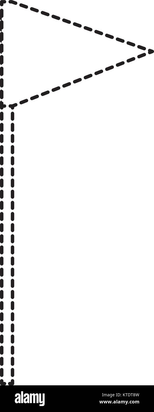 flag triangle icon image vector illustration design black dotted line ...