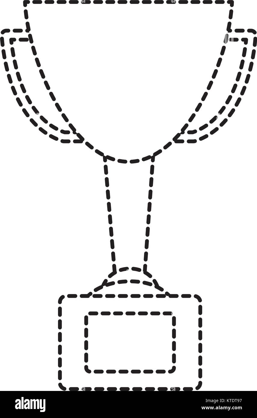 trophy cup icon image vector illustration design black dotted line ...