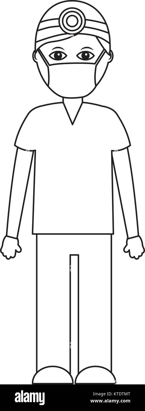 professional surgeon medical uniform clothes vector illustration ...