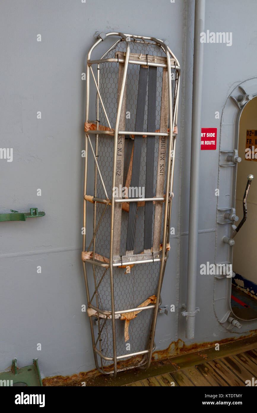 Deck stretcher on the USS New Jersey Iowa Class Battleship, Delaware ...