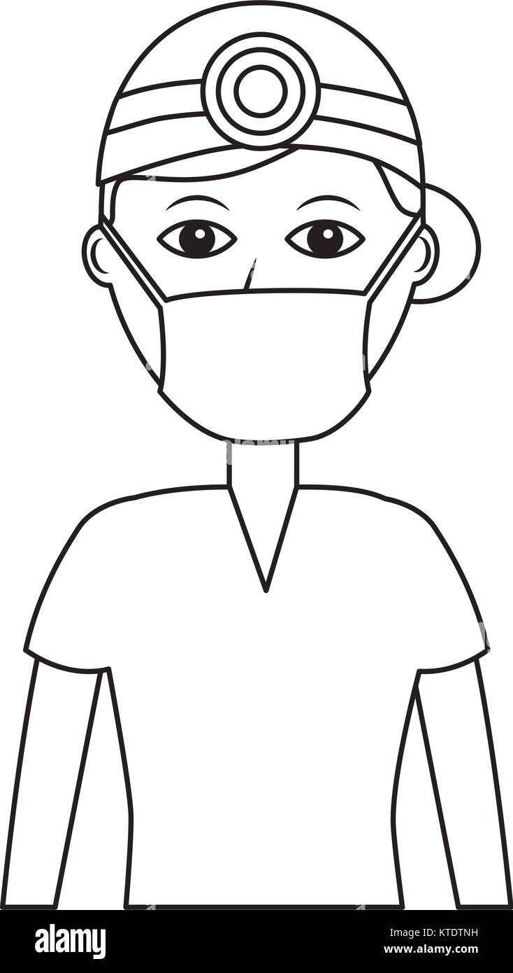 professional surgeon medical uniform clothes vector illustration ...