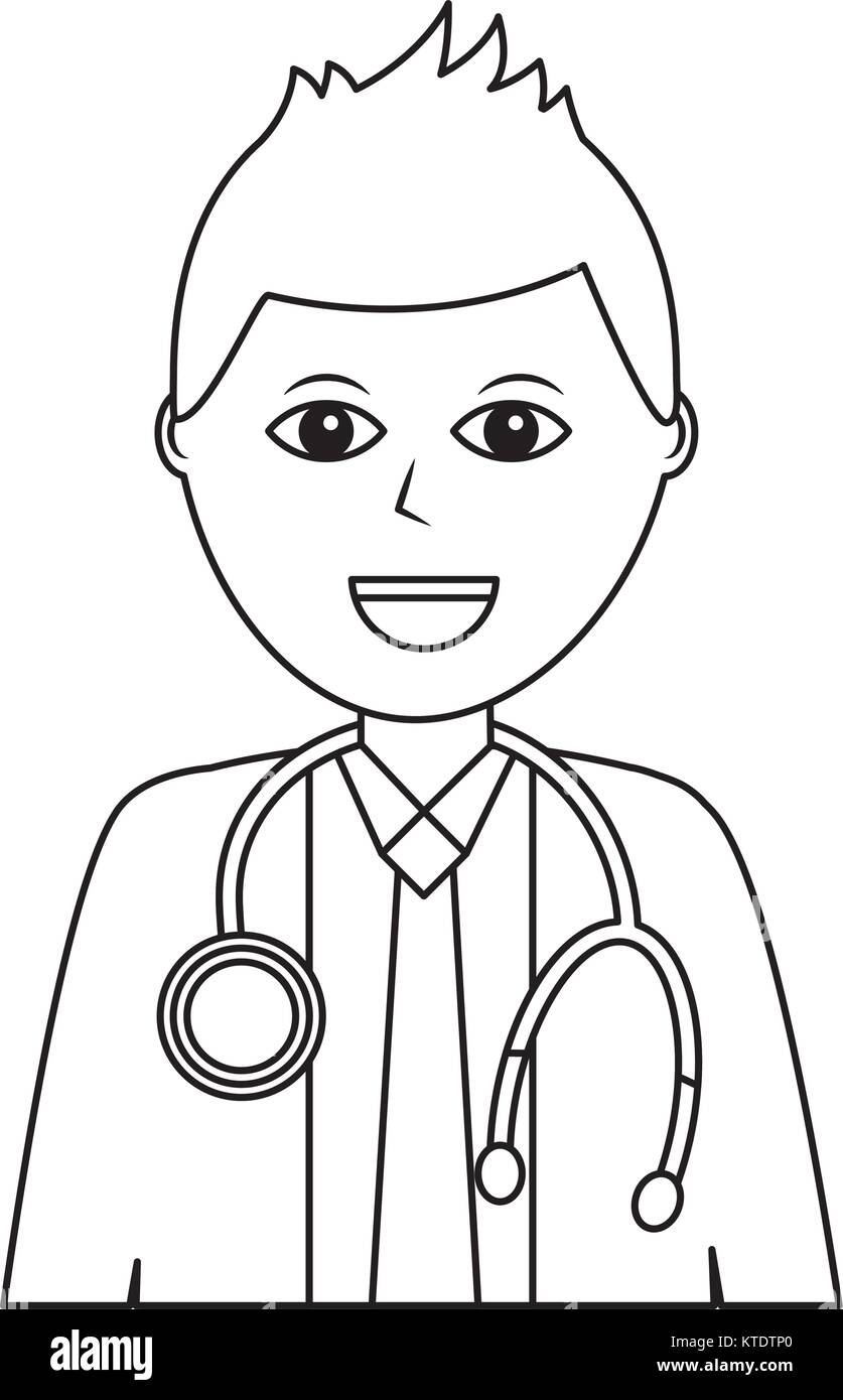 doctor physician medical staff portrait character vector illustration ...