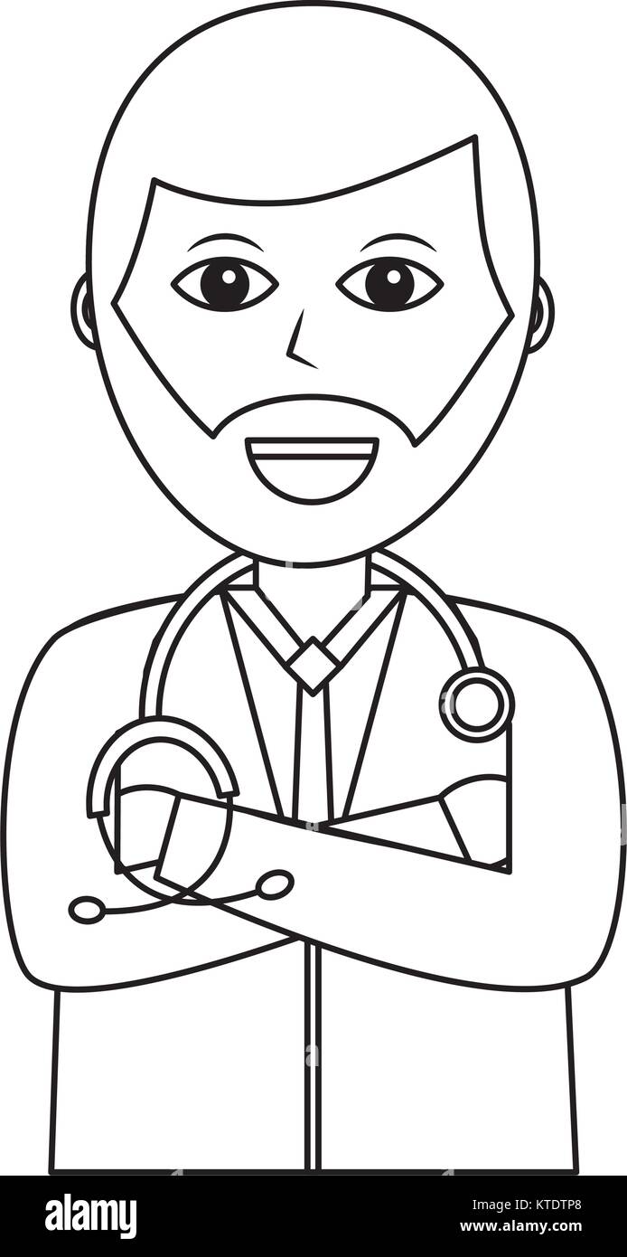 doctor physician medical staff portrait character vector illustration ...