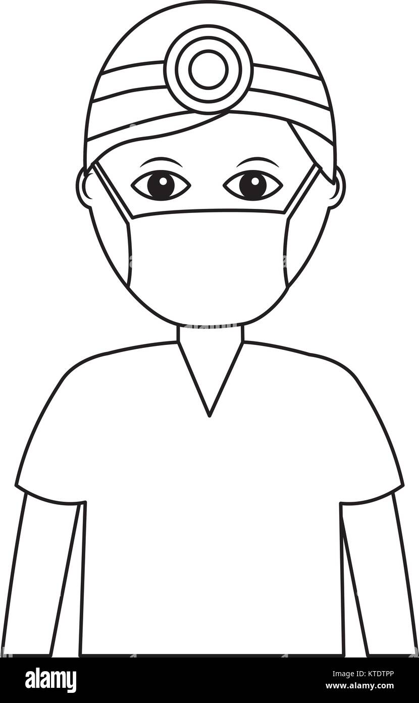 professional surgeon medical uniform clothes vector illustration ...