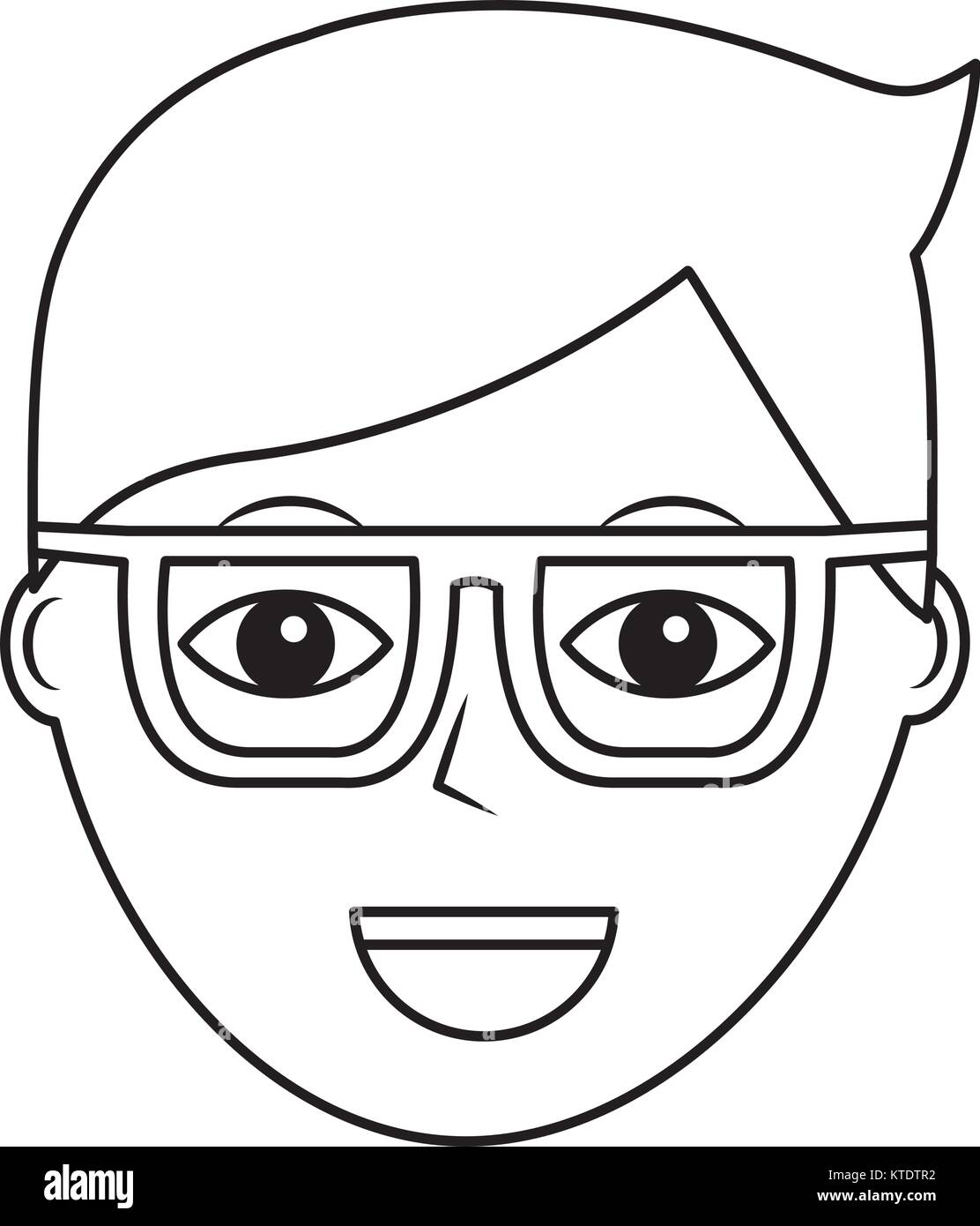 cartoon face man male character person vector illustration outline ...