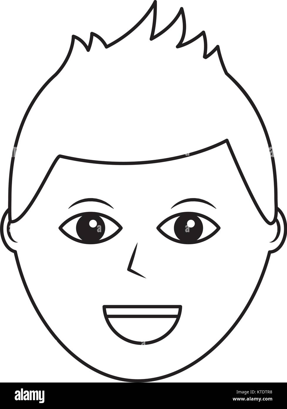 cartoon face man male character person vector illustration outline ...
