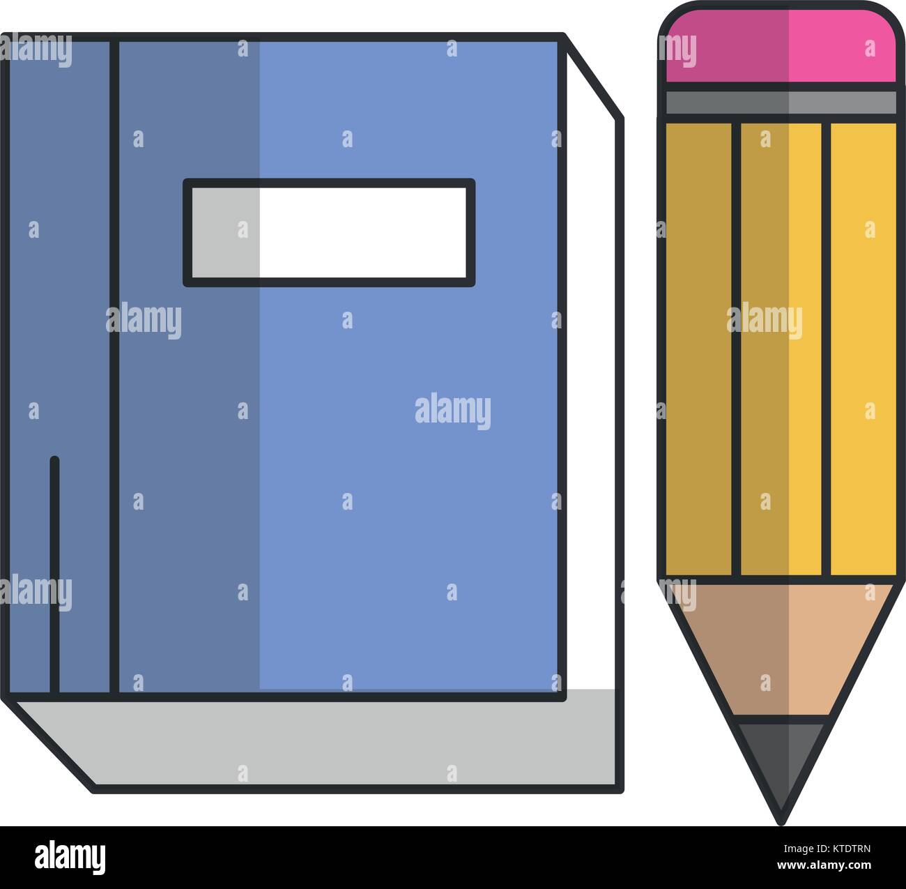 text book with pencil vector illustration design Stock Vector Image ...