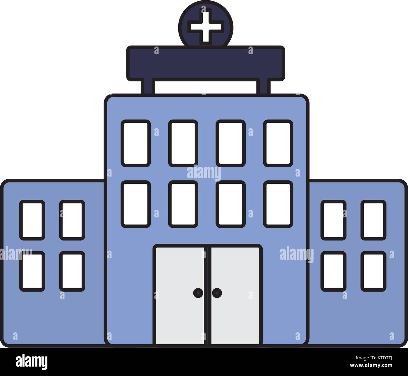 hospital building architecture facade cross vector illustration Stock ...