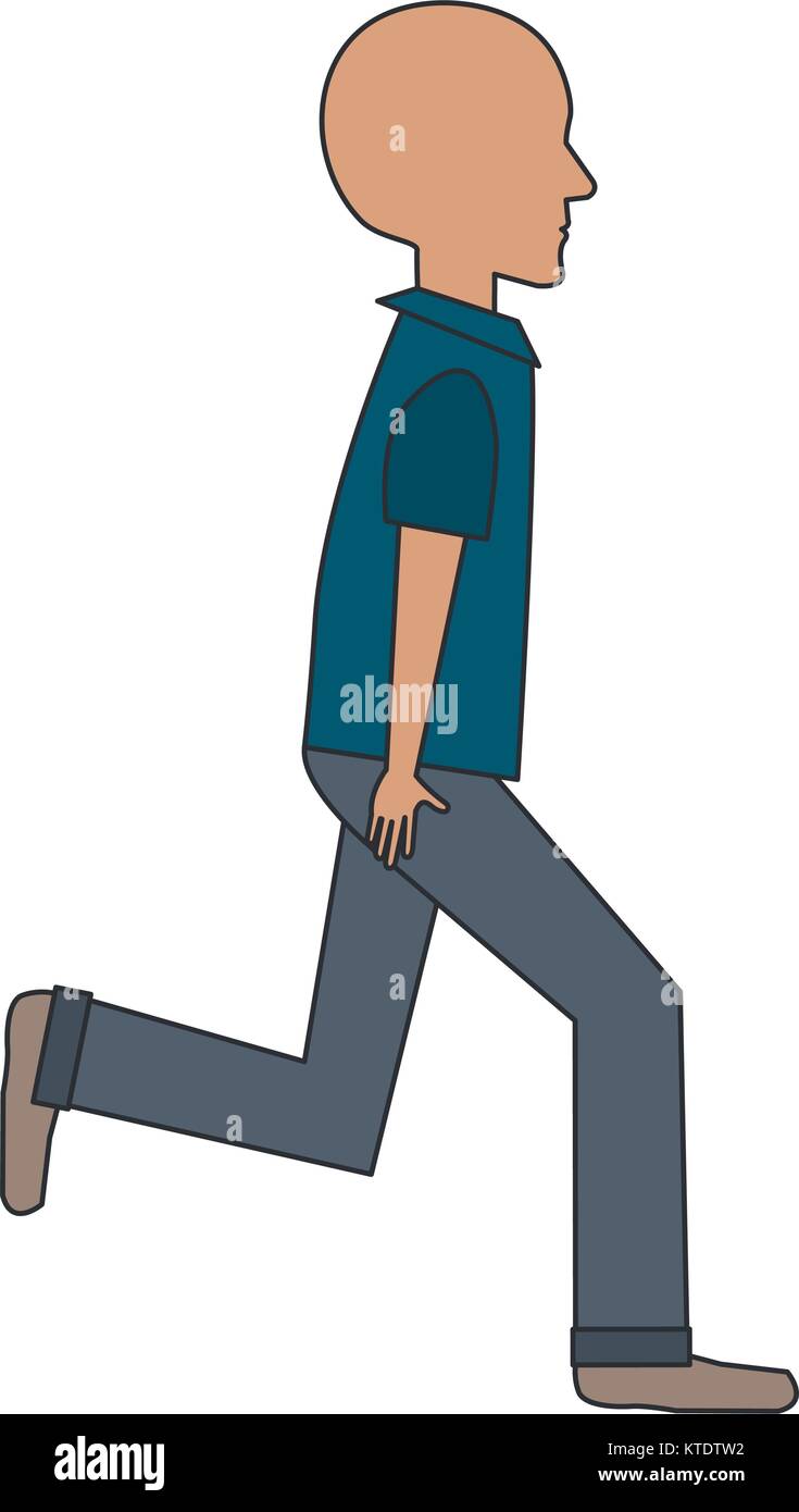 human profile running avatar vector illustration design Stock Vector ...