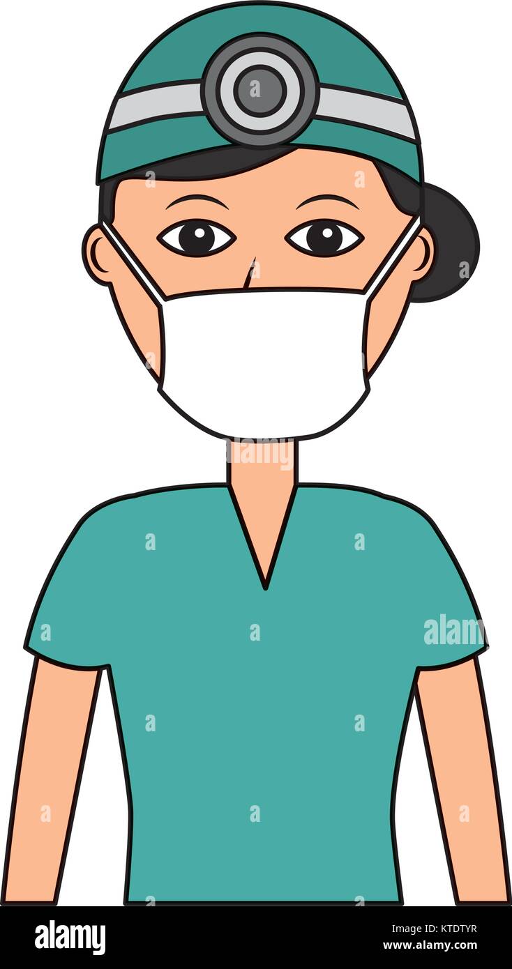 professional surgeon medical uniform clothes vector illustration Stock ...