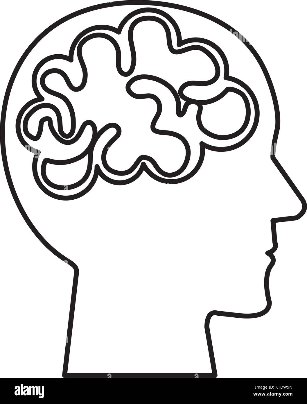 brain storming with human profile vector illustration design Stock ...