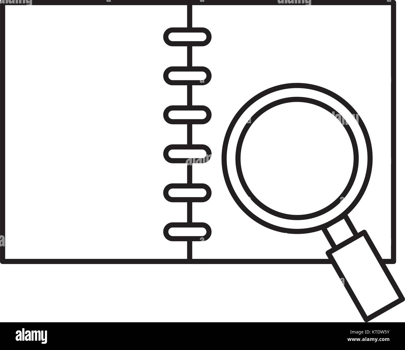 notebook with magnifying glass vector illustration design Stock Vector ...
